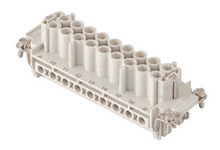Heavy-Duty Screw Terminal Insert, Male, 16-Pole, 16A, Numbered 1-16, without Wire Protection, Silver (Ag) Plated Contacts, Size 16A «66x16»