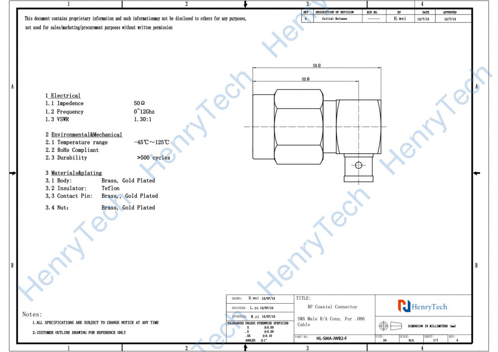 HL-SMA-JWB2-F technical document page