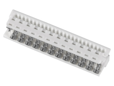 Picoflex PF-50, Low Profile, IDT Receptacle, 18 Circuits, White, Tin (Sn) Plated, Reeling Option B