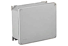 Enclosure, Die-cast Aluminum, S-8000 Series, with External Mounting Flanges, 166 x 141 x 64mm Outside Dimensions, Light Grey RAL 7035 for sale
