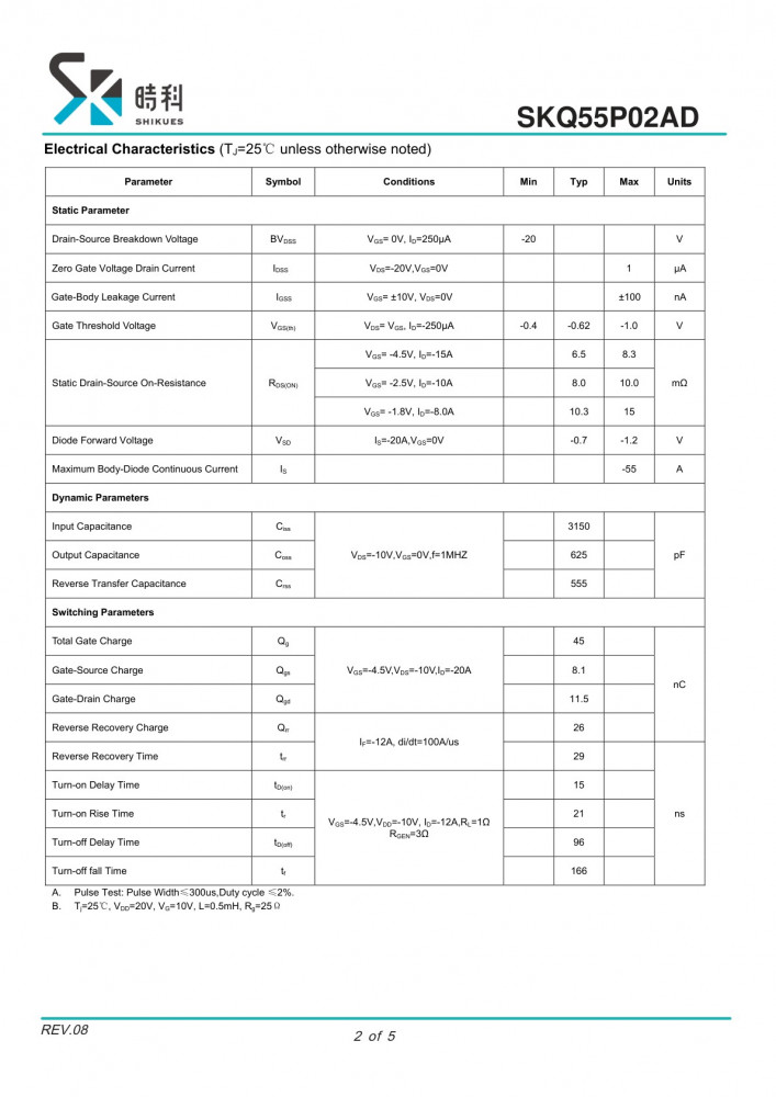 SKQ55P02AD datasheet page 2