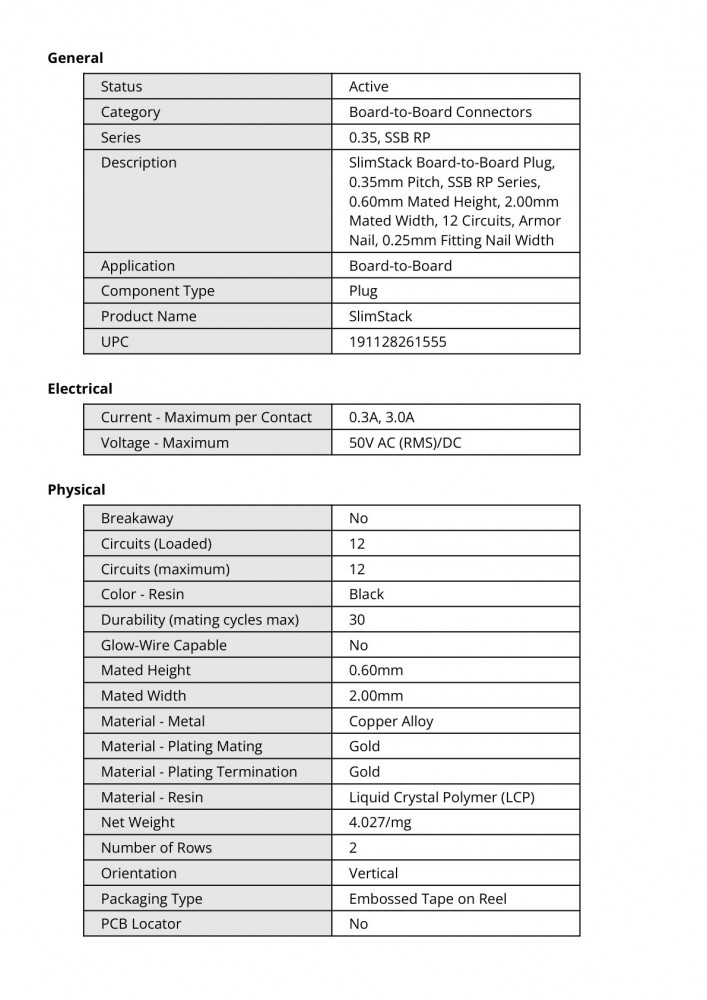 MOLEX 5050701242 technical document page 2
