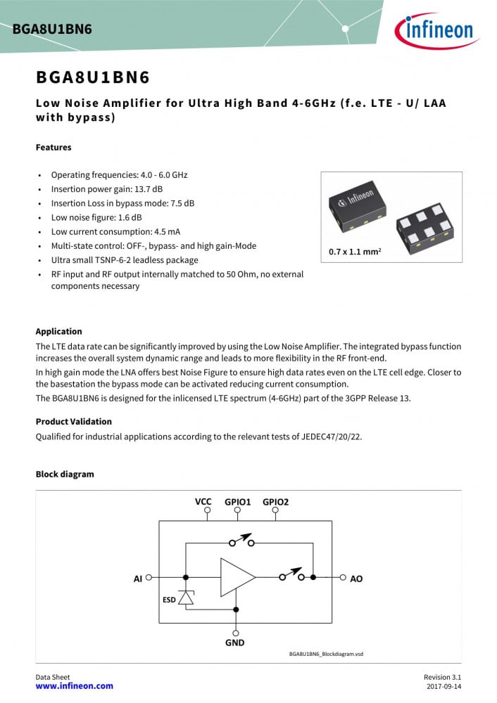 BGA8U1BN6 datasheet page 1