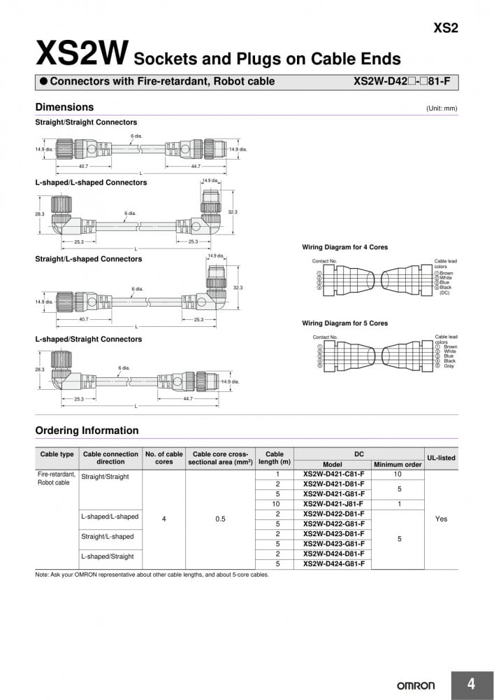 OMRON XS2 documentation page 4
