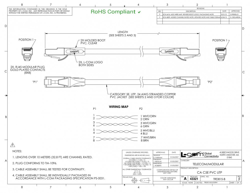 L-com TRD815 series drawing page 1