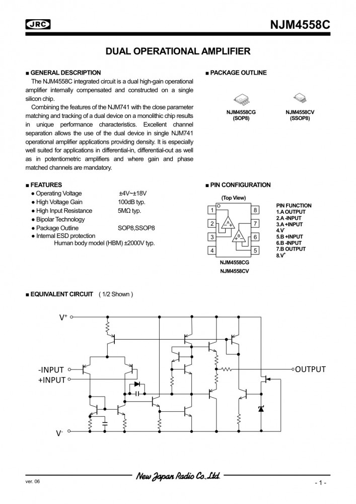 NJM4558C datasheet page 1