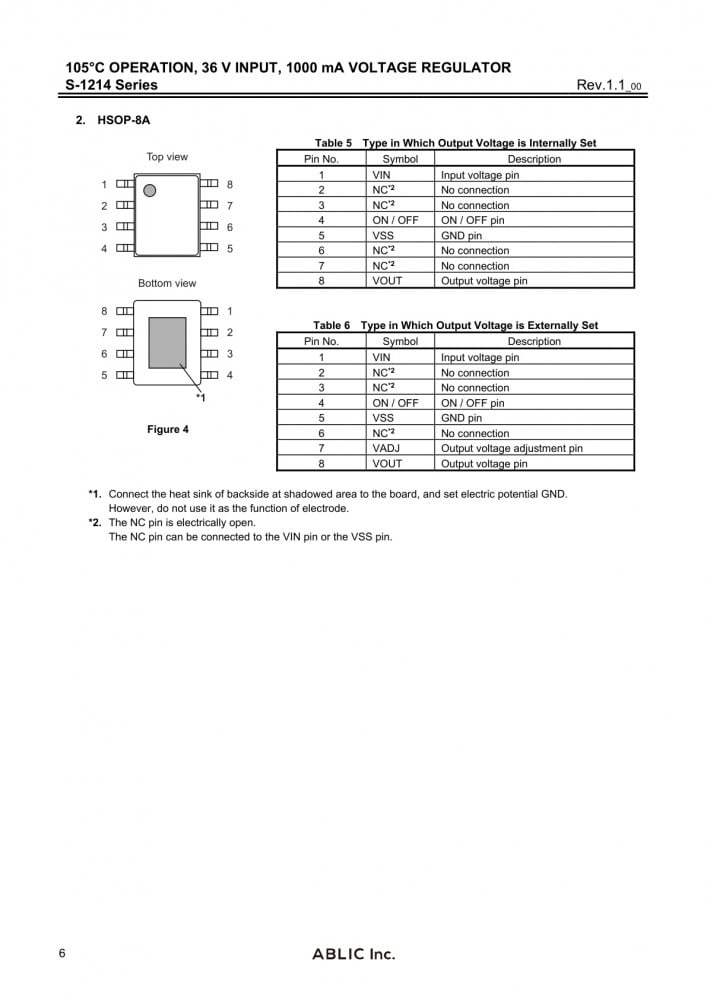 ABLIC S-1214 datasheet page 6