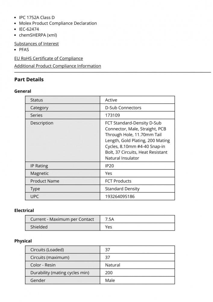 MOLEX 1731092470 technical drawing page 2