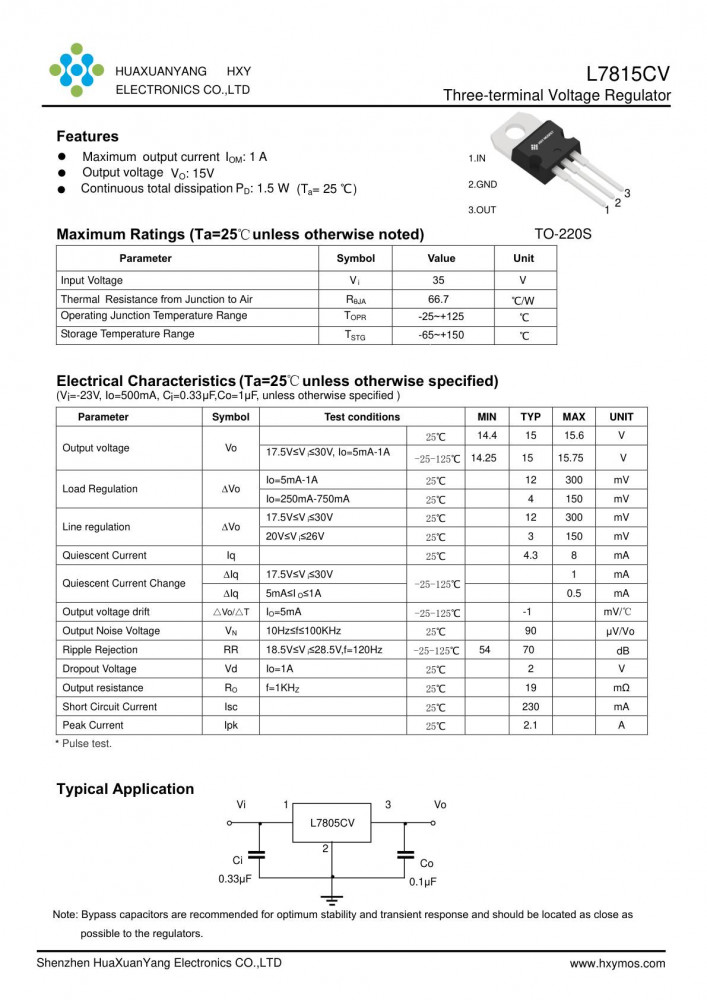 L7815CV-HXY datasheet page 1