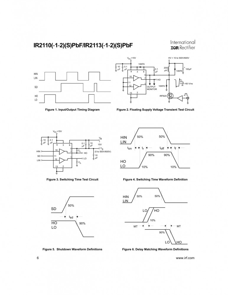 IR2113PBF datasheet page 6