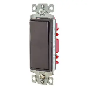 Industrial Grade Fashion Series, Rocker Switches, General Purpose AC, Single Pole, 20A 120/277V AC, Back and Side Wired, Brown for sale