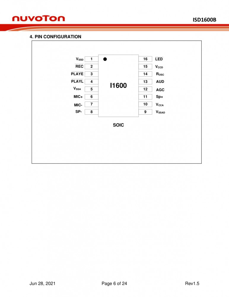 ISD1600B datasheet page 6