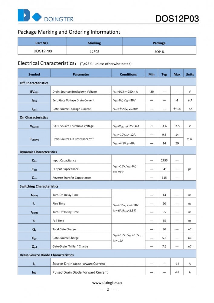 DOS12P03 datasheet page 2