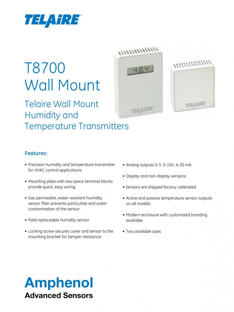 T8700-D technical document page 1