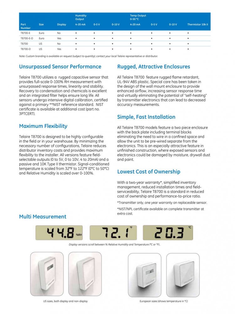 T8700-D technical document page 2