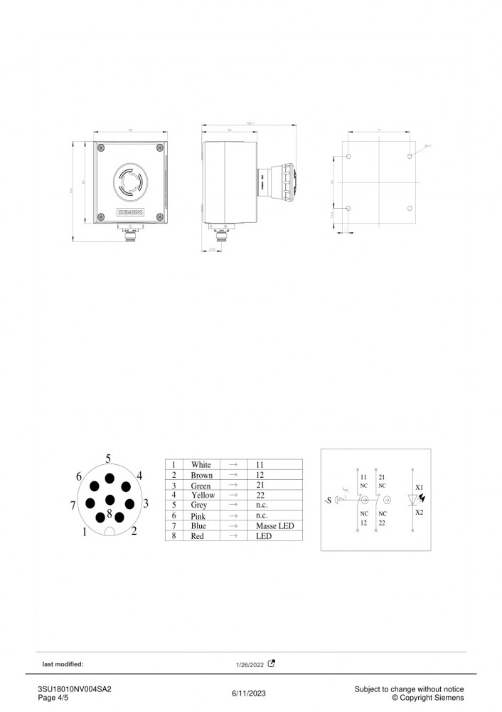 SIEMENS product documentation page 4