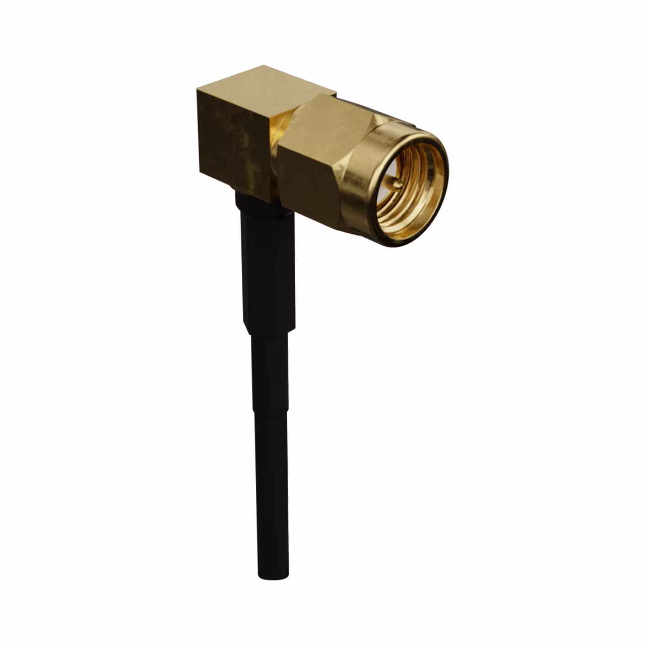 SMA Plug, Right-Angle, Crimp, RG-174, RG-188 and RG-316 Cable, Brass Body, Gold (Au) Plated, Shrink Tube Included, Tray, 50 Ohms for sale