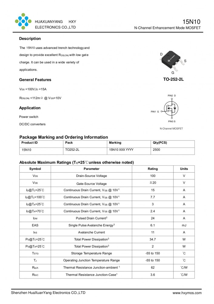 15N10 datasheet page 1
