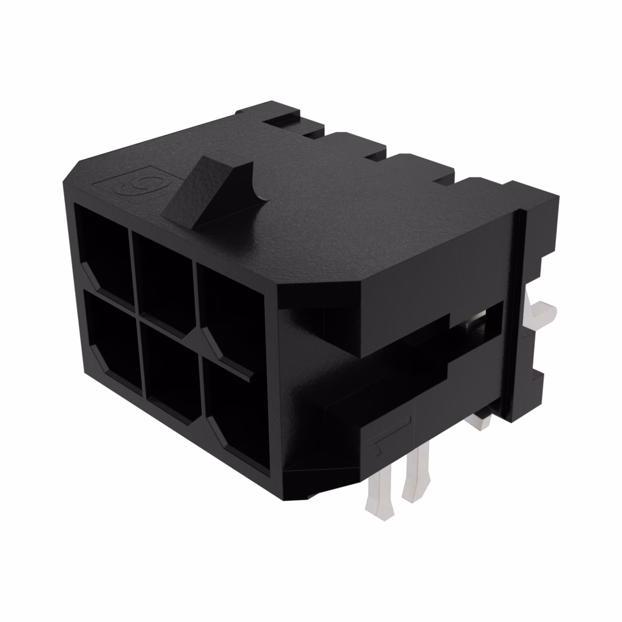 Micro-Fit+ Right-Angle Header, Surface Mount, 3.00mm Pitch, Dual Row, 6 Circuits, 0.76µm Gold (Au) Plating, Glow-Wire Capable, Press Clip, Black, Tape and Reel for sale