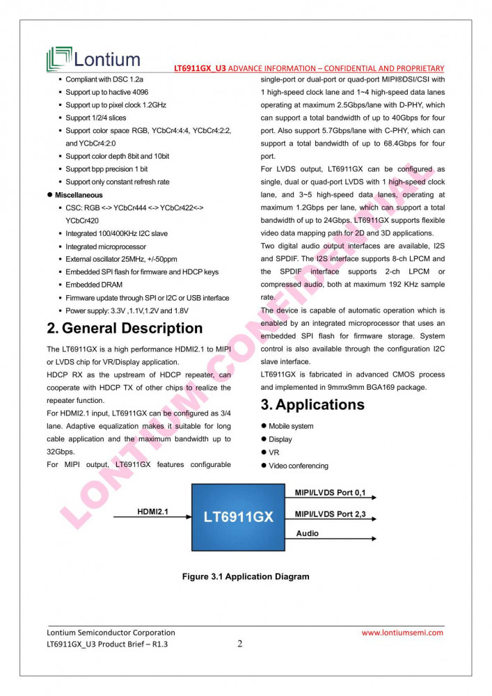 LT6911GX technical document page 2