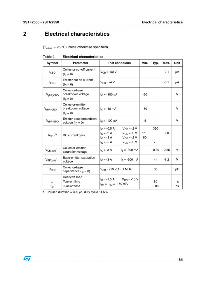 2STF2550 datasheet page 3