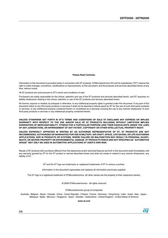 2STF2550 datasheet page 8