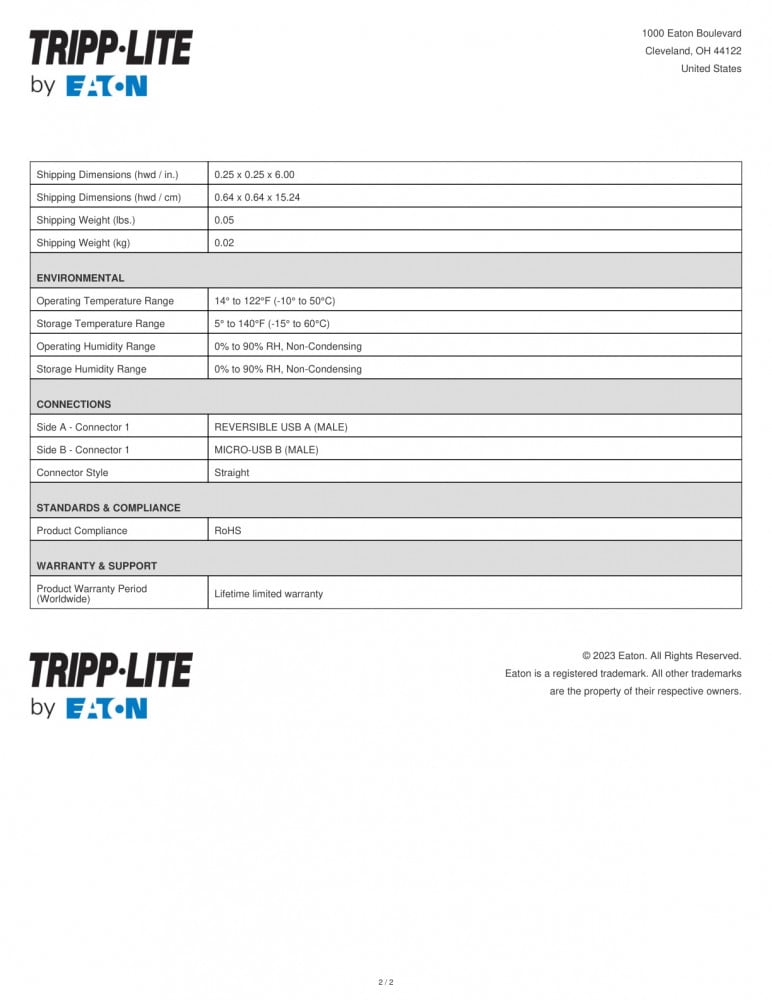 UR050-001 technical document page 2