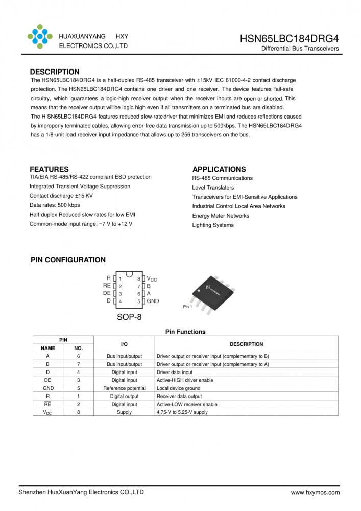 HSN65LBC184DRG4 datasheet page 1