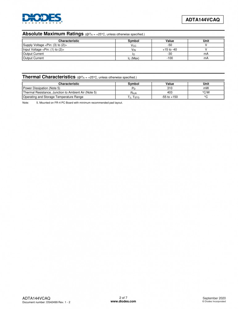 ADTA144VCAQ-13 datasheet page 2