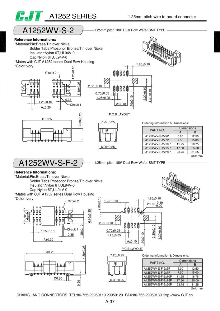 CJT A1252 series documentation page 7