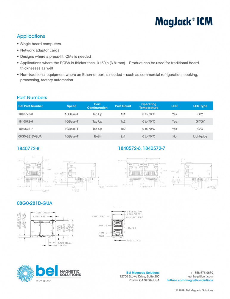 Bel Fuse 1840772-8 technical document page 2