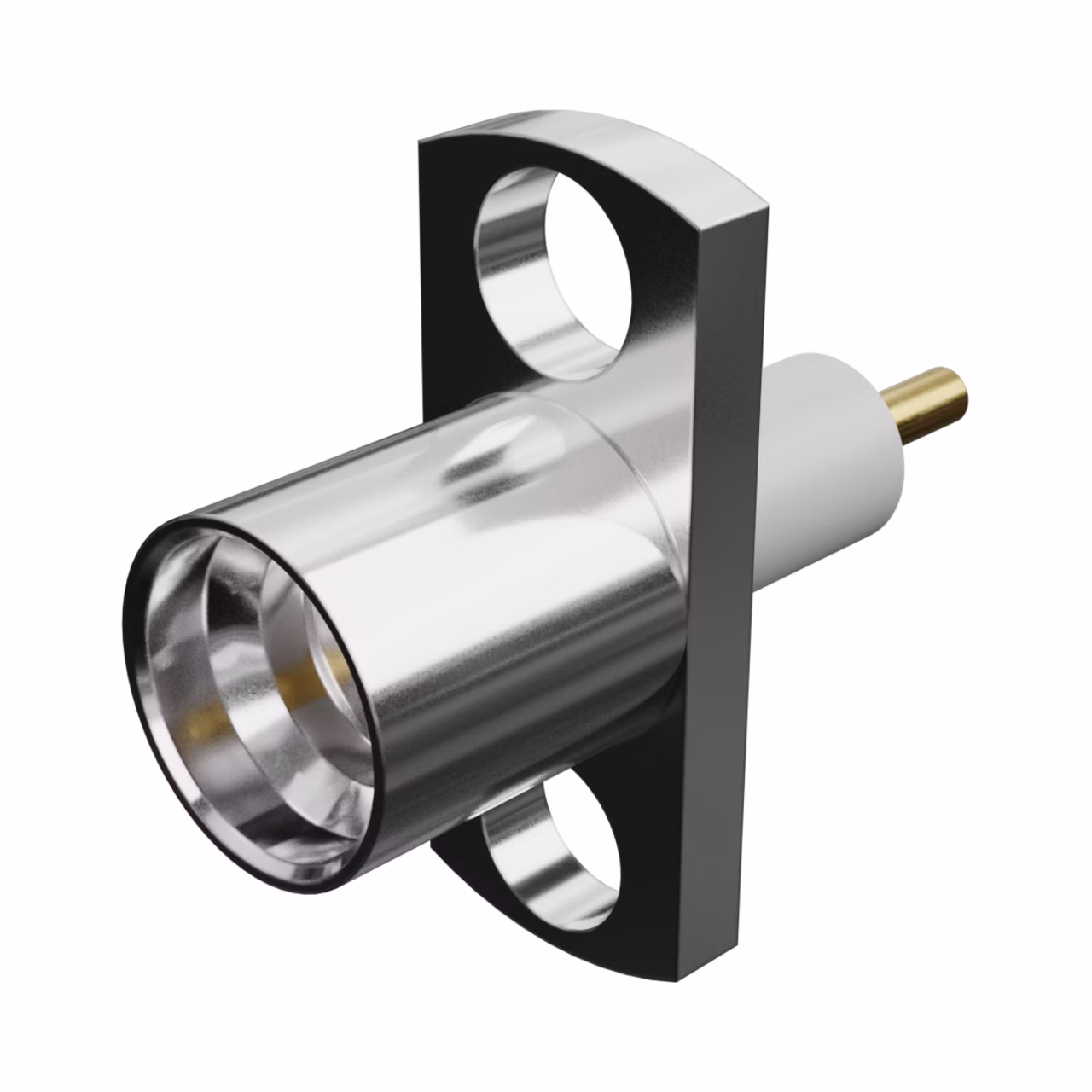 SMP Plug, Straight, Full Detent, 2-Hole Flange Mount, Candlestick, Stainless Steel Body, Passivated Finish, 50 Ohms for sale