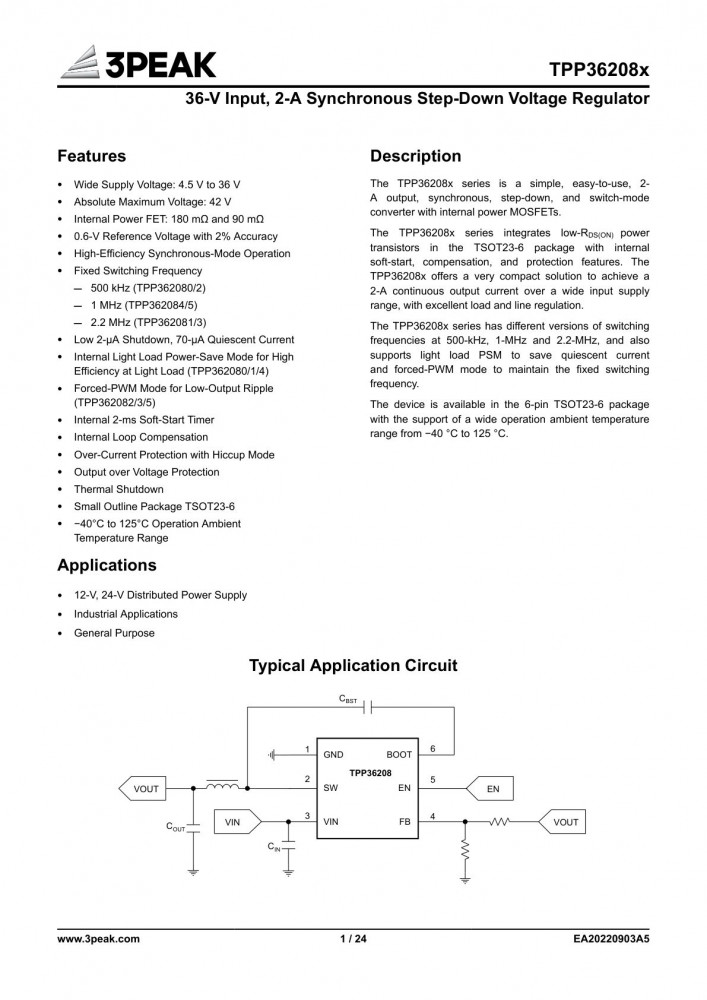 TPP362083-T6TR datasheet page 1
