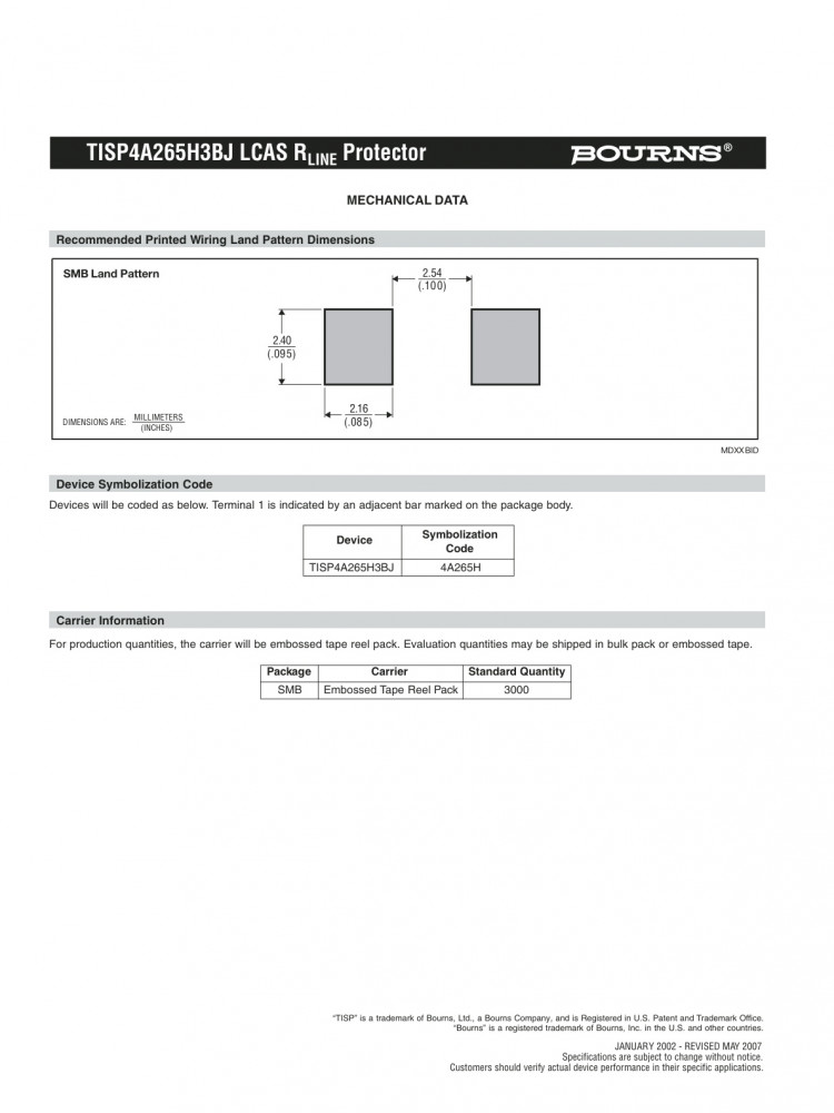 TISP4A265H3BJ technical document page 8