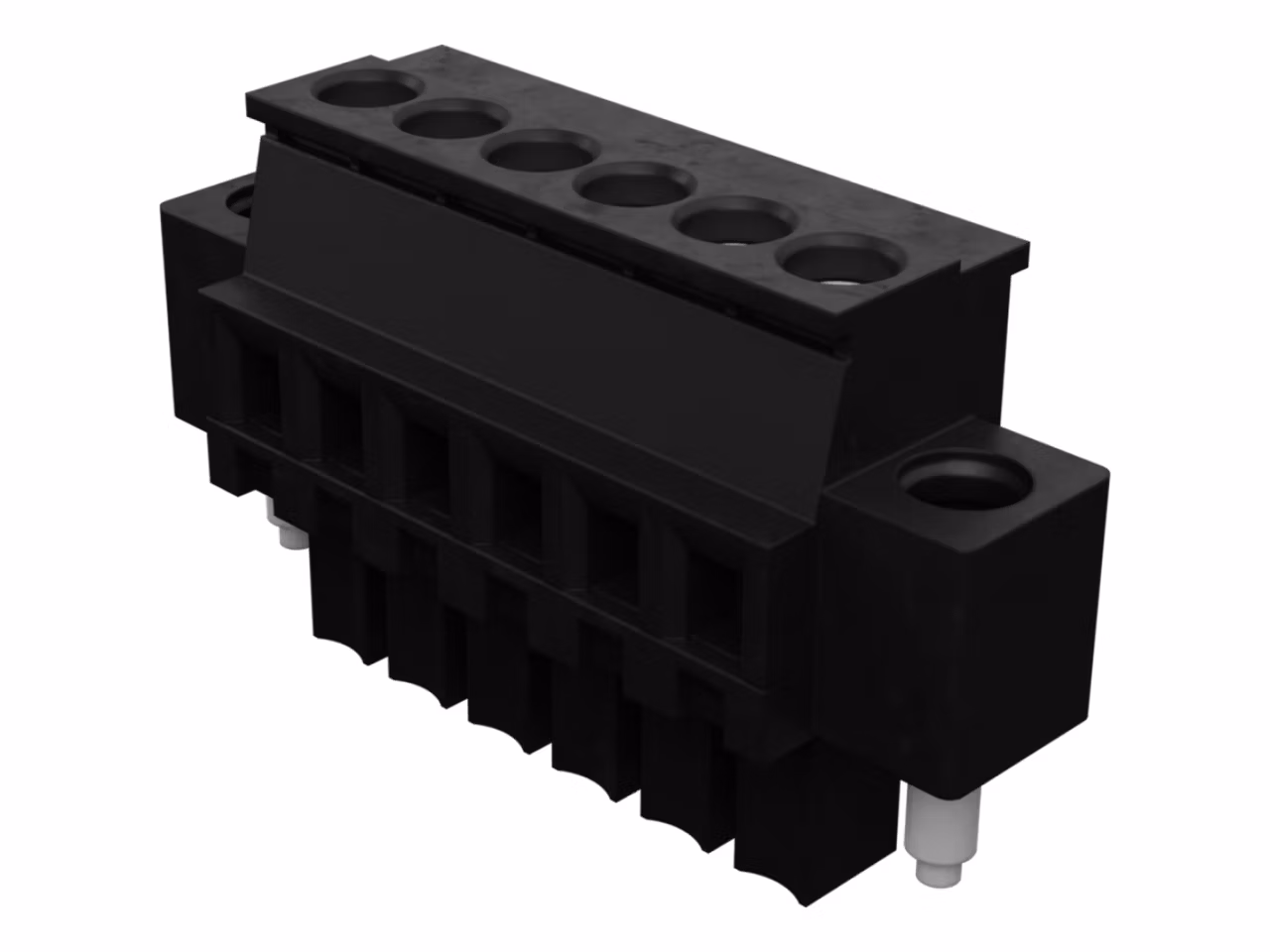 3.81mm Pitch Eurostyle Vertical Plug, with Retention Screws and Reverse Imprinting, Rear Wire Entry, Gold (Au) Plated, Black, 6 Circuits for sale