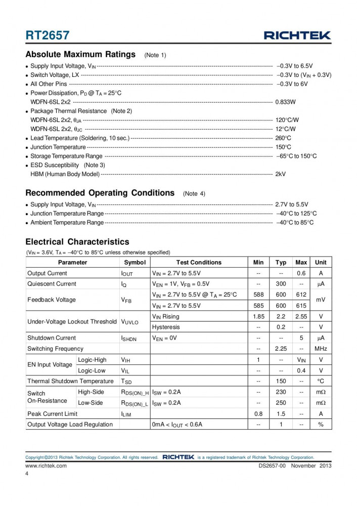 RT2657 datasheet page 4