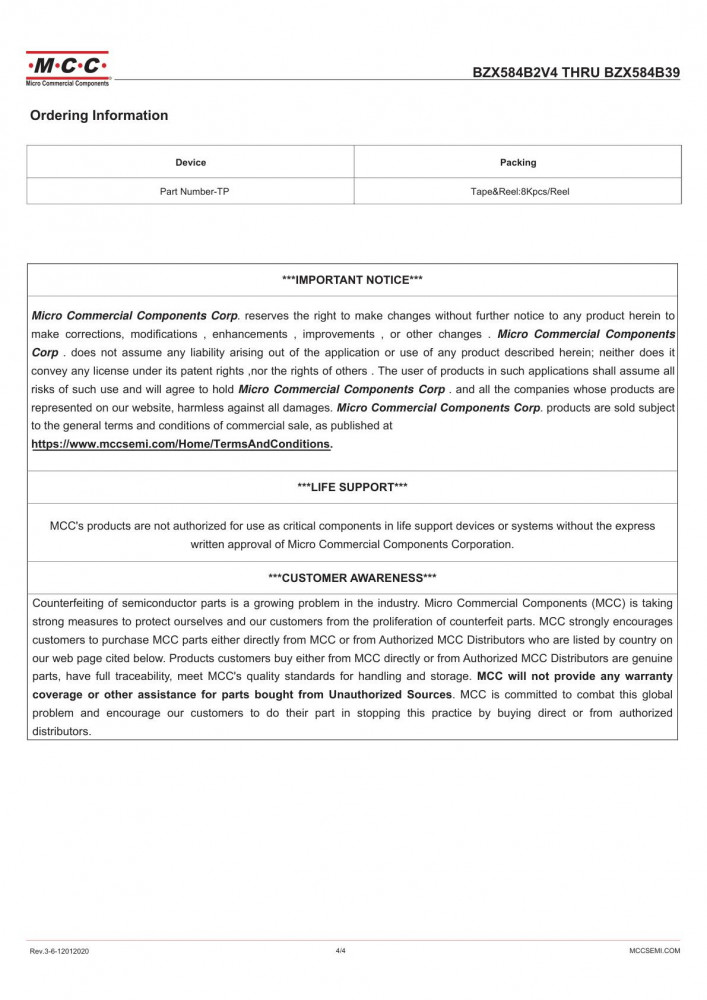 MCC BZX584B series datasheet page 4