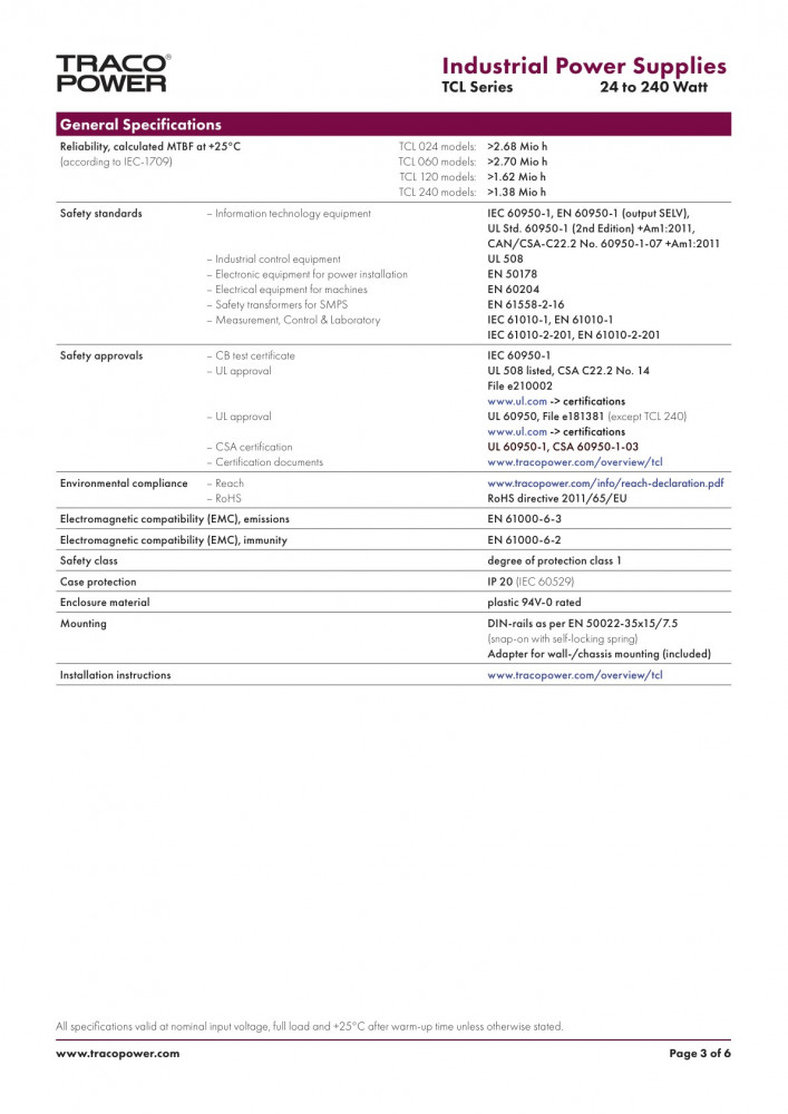TCL series datasheet page 3