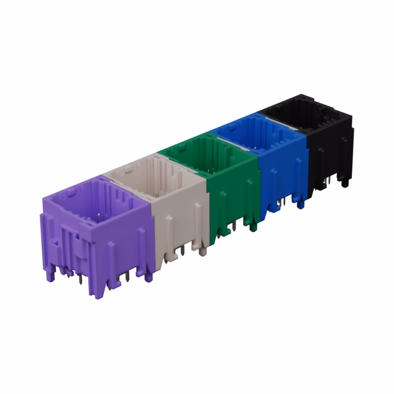 stAK50h 5 Bay Vertical Hybrid Header, 126 Circuits, Bay 1: 12 Circuits/Key 3/Purple; Bay 2: 25 Circuits/Key 2/Gray; Bay 3: 25 Circuits/Key 1/Green; Bay 4: 32 Circuits/Key 2/Blue; Bay 5: 32 Circuits/Key 1/Black; Tube for sale