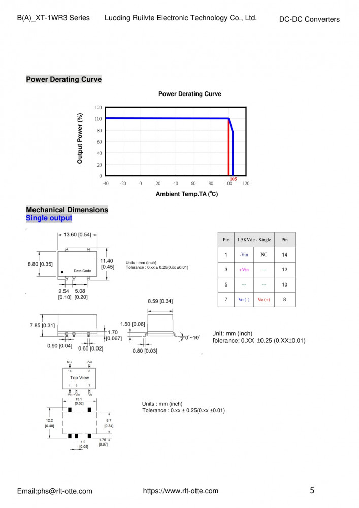 RLT B1205XT-1WR3 technical document page 5