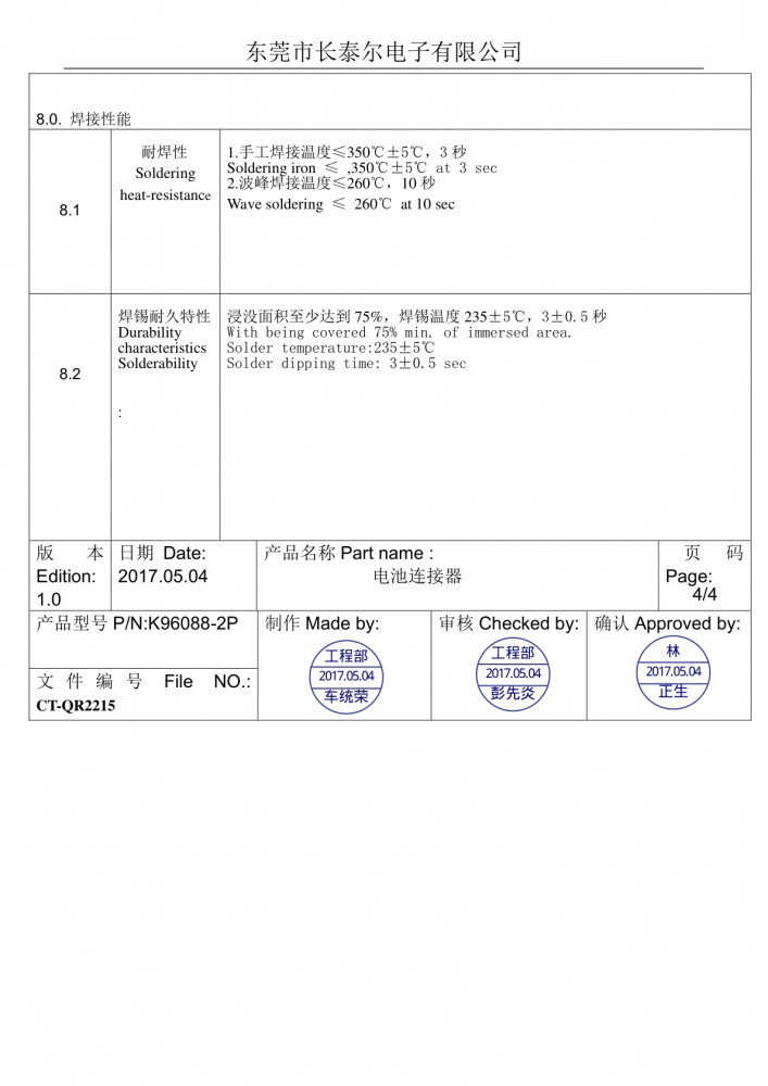 CTR K96088-2P specification page 4