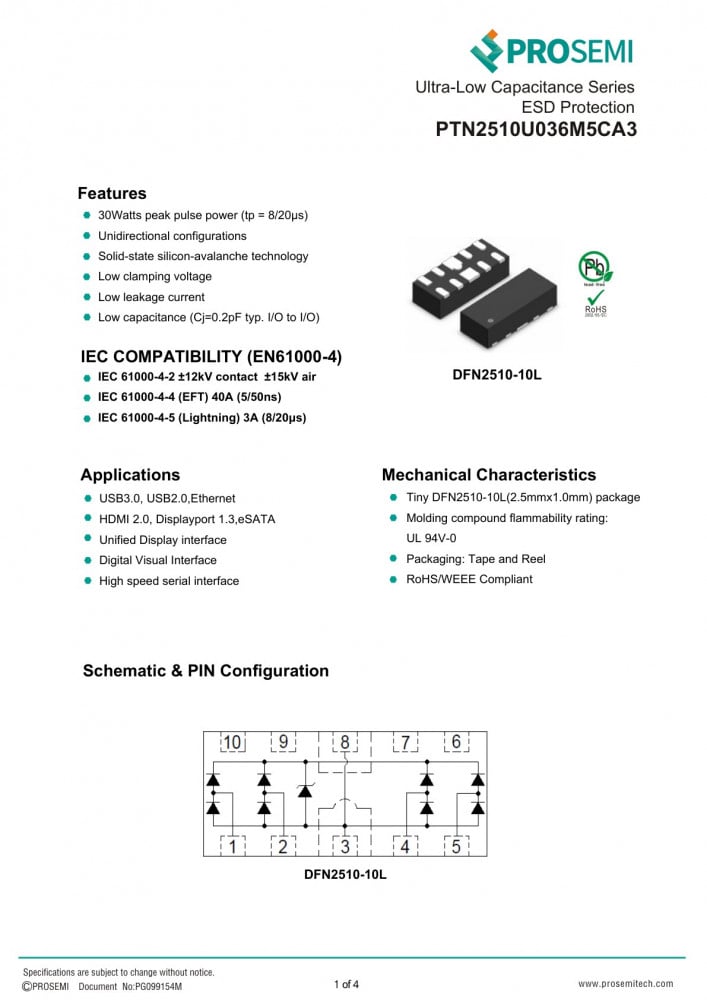 PTN2510U036M5CA3 datasheet page 1