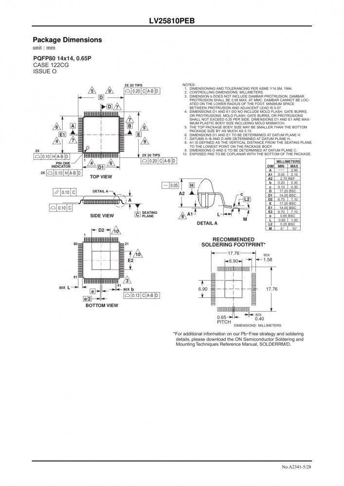LV25810PEB datasheet preview, page 5