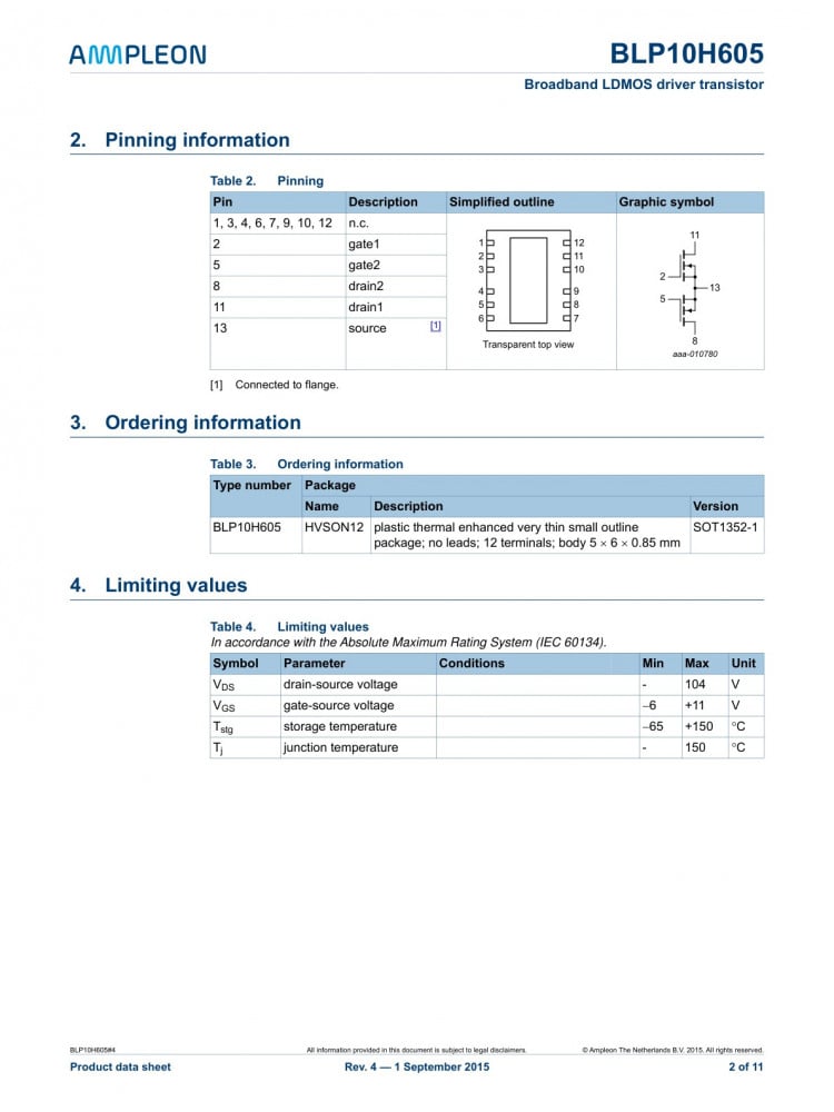 BLP10H605AZ datasheet page 2