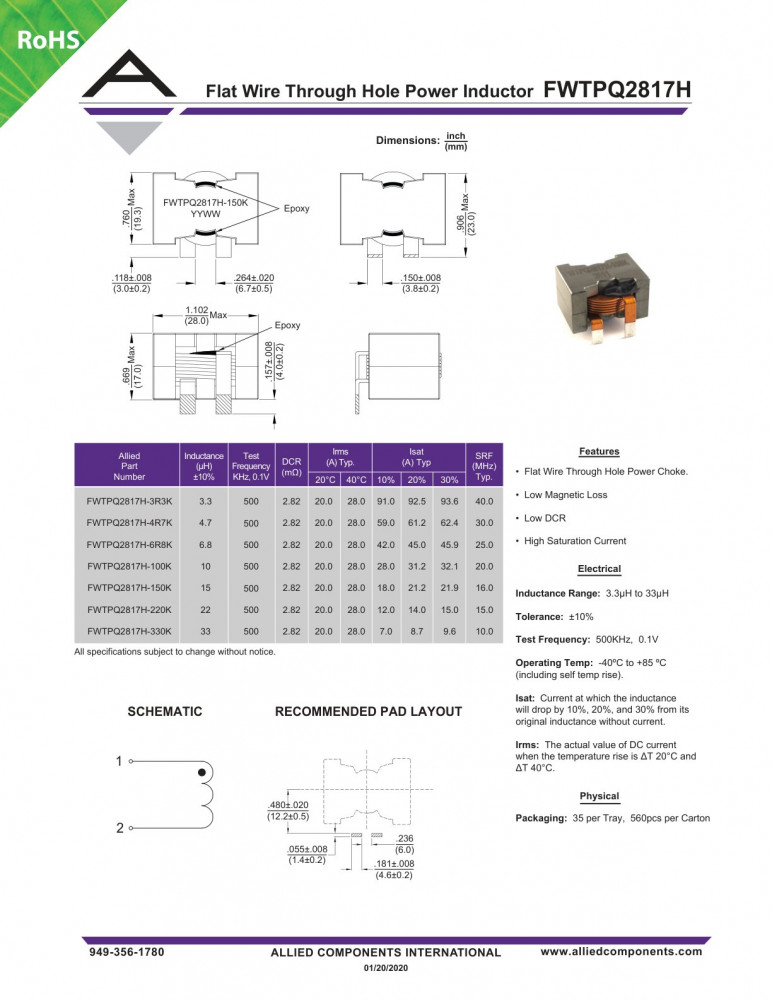 FWTPQ2817H series technical documentation page 1