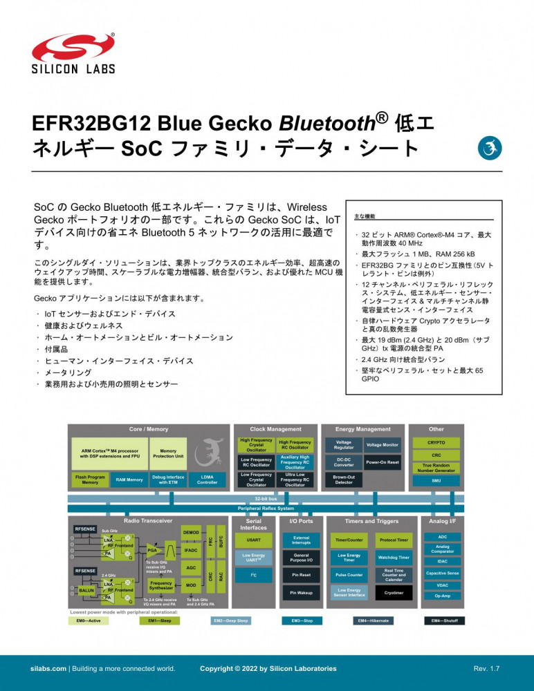 EFR32BG12 datasheet preview page 1