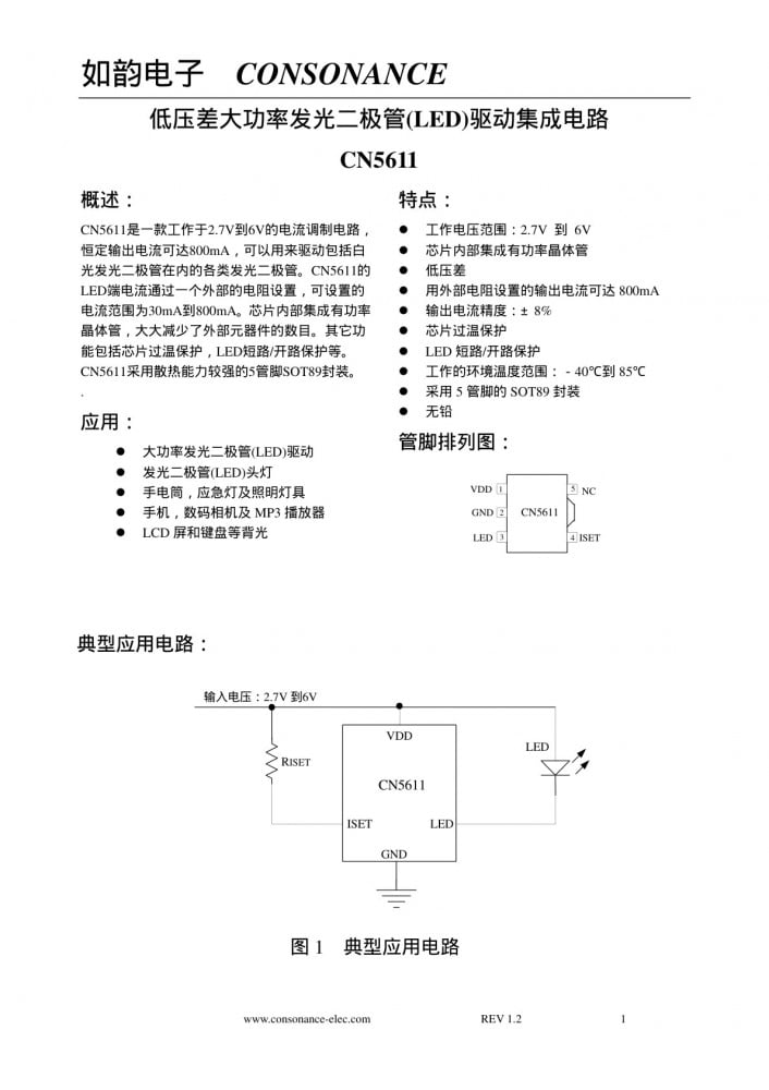 CN5611 datasheet page 1
