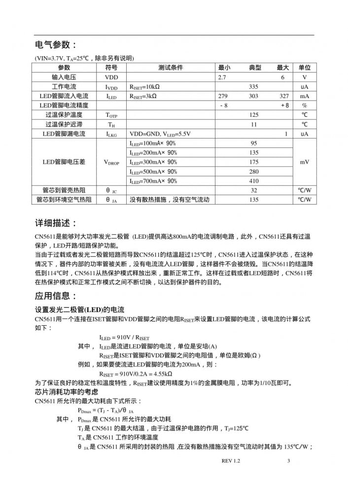 CN5611 datasheet page 3