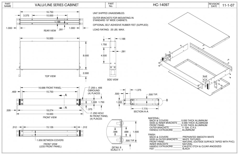 HC-14097 enclosure product drawing and construction reference