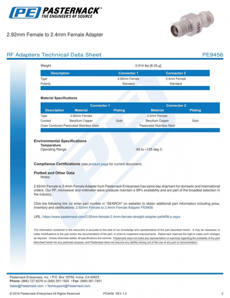 PE9456 technical document page 2